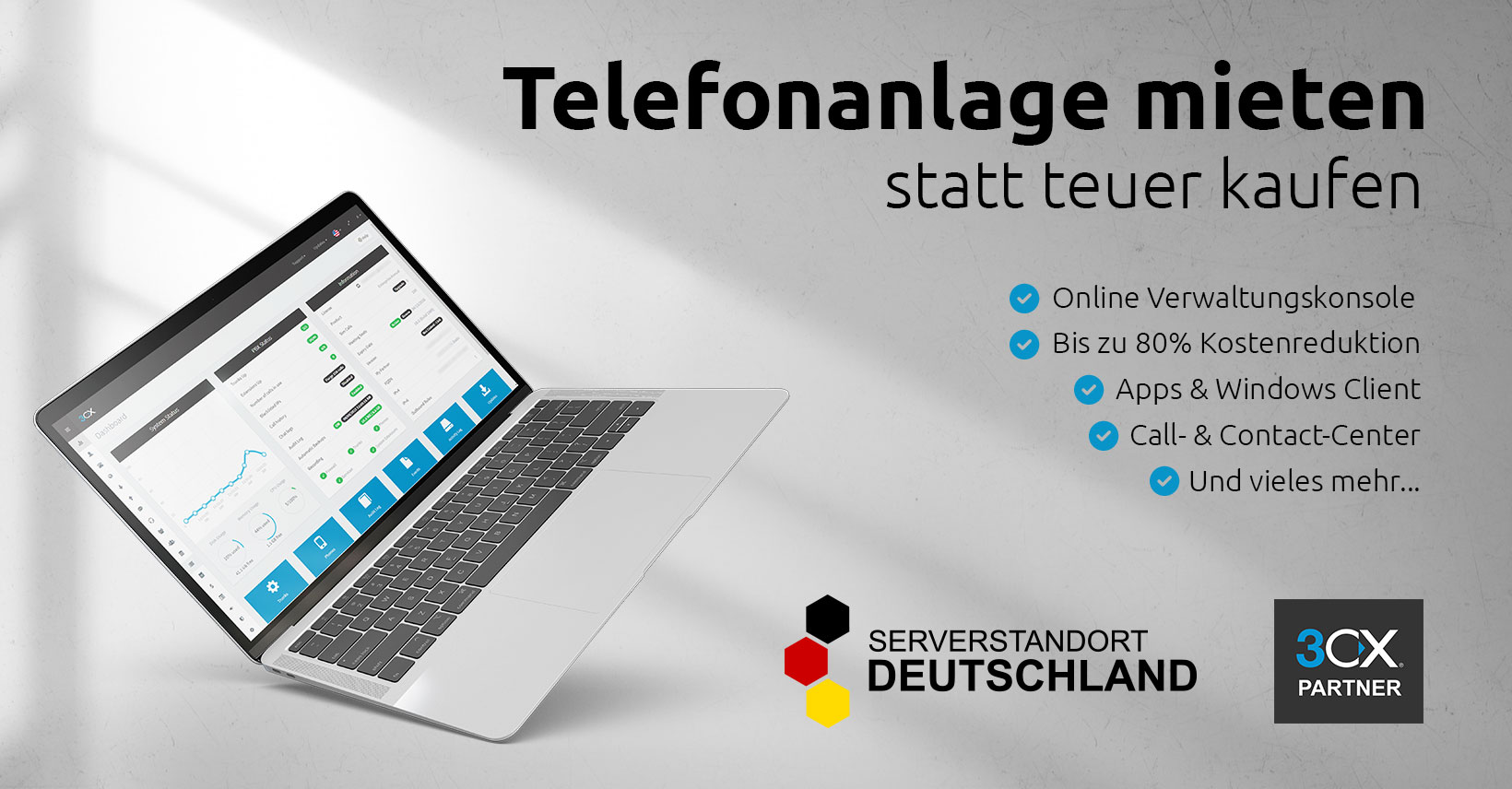 3CX Cloud-Telefonanlage mieten statt teuer kaufen!